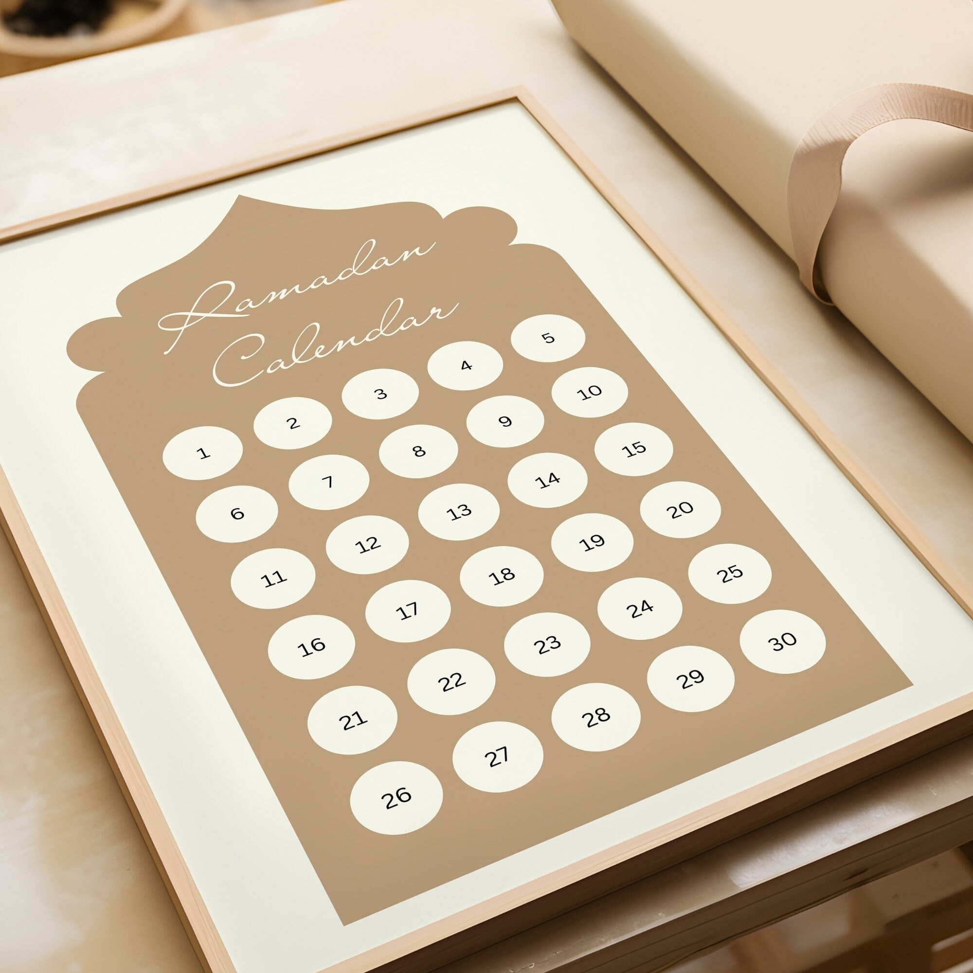 Ramadan Countdown Calendar, Countdown to Eid, Calendar Ramadan Print ...