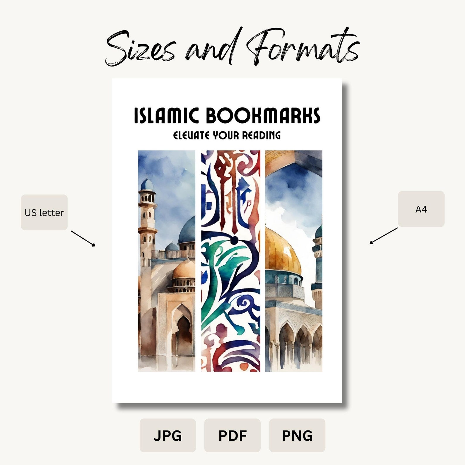 Islamic Bookmarks, Quran Bookmark, Ramadan Bookmark, Dome of the Rock ...