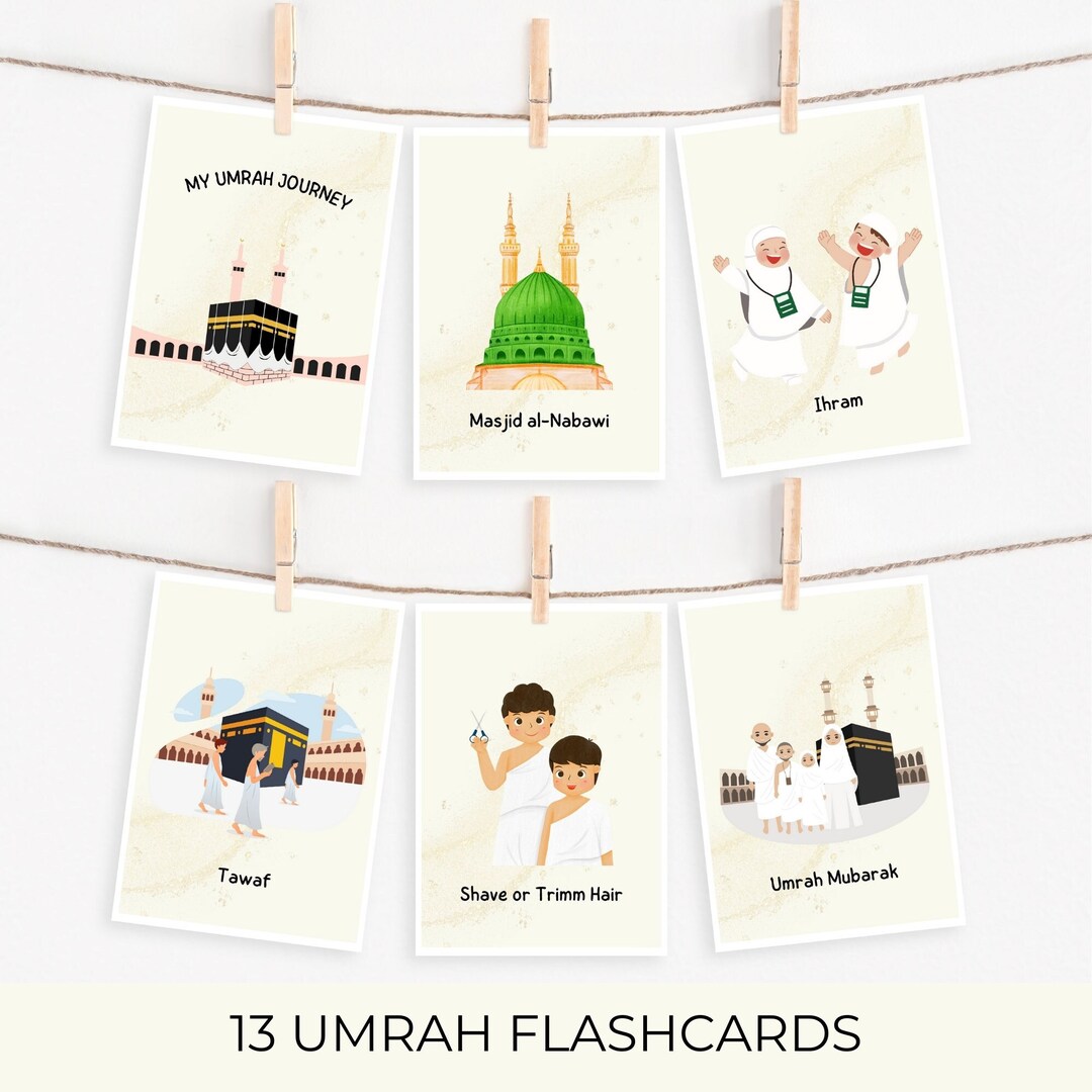 Umrah Kids Flashcards Kids Umrah Flashcards Islamic - Etsy UK