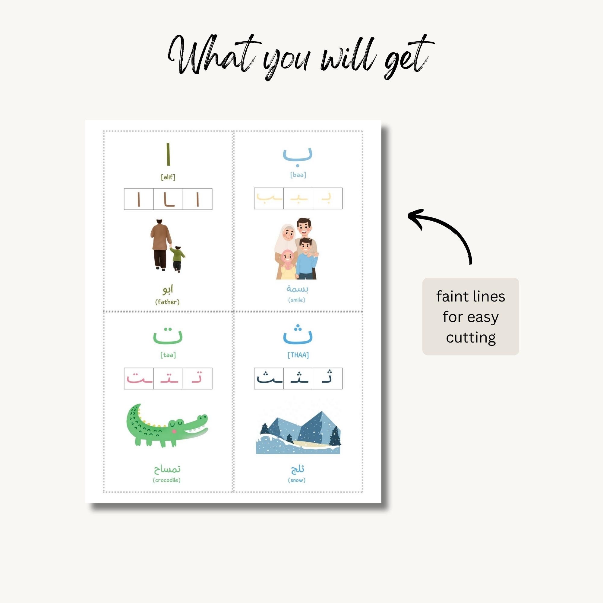 Arabic Letters Flashcards, Arabic Alphabet Flashcards, Arabic Letters ...