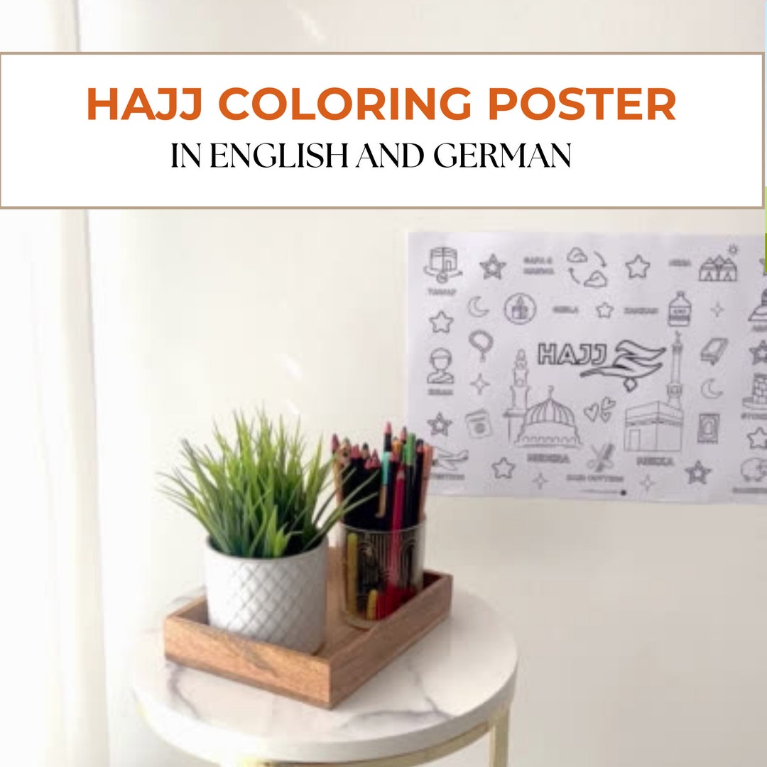 Islam Coloring Poster, Hajj Activity, Giant Hajj Coloring, Islamic ...