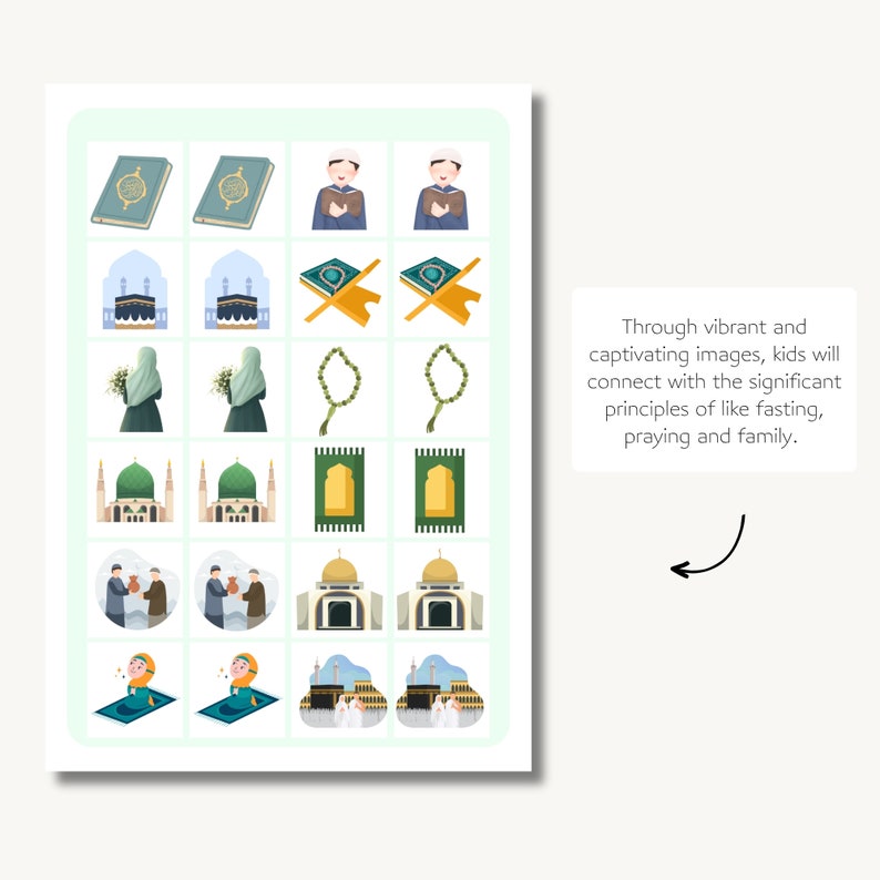 Islamic Activity Memory Game, Toddler Activity Islam, Islamic ...