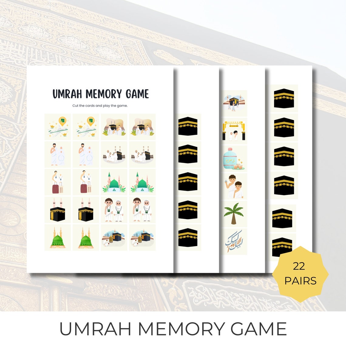 Umrah Islamic Memory Game, Umrah for Kids, Umrah Games, Umrah ...