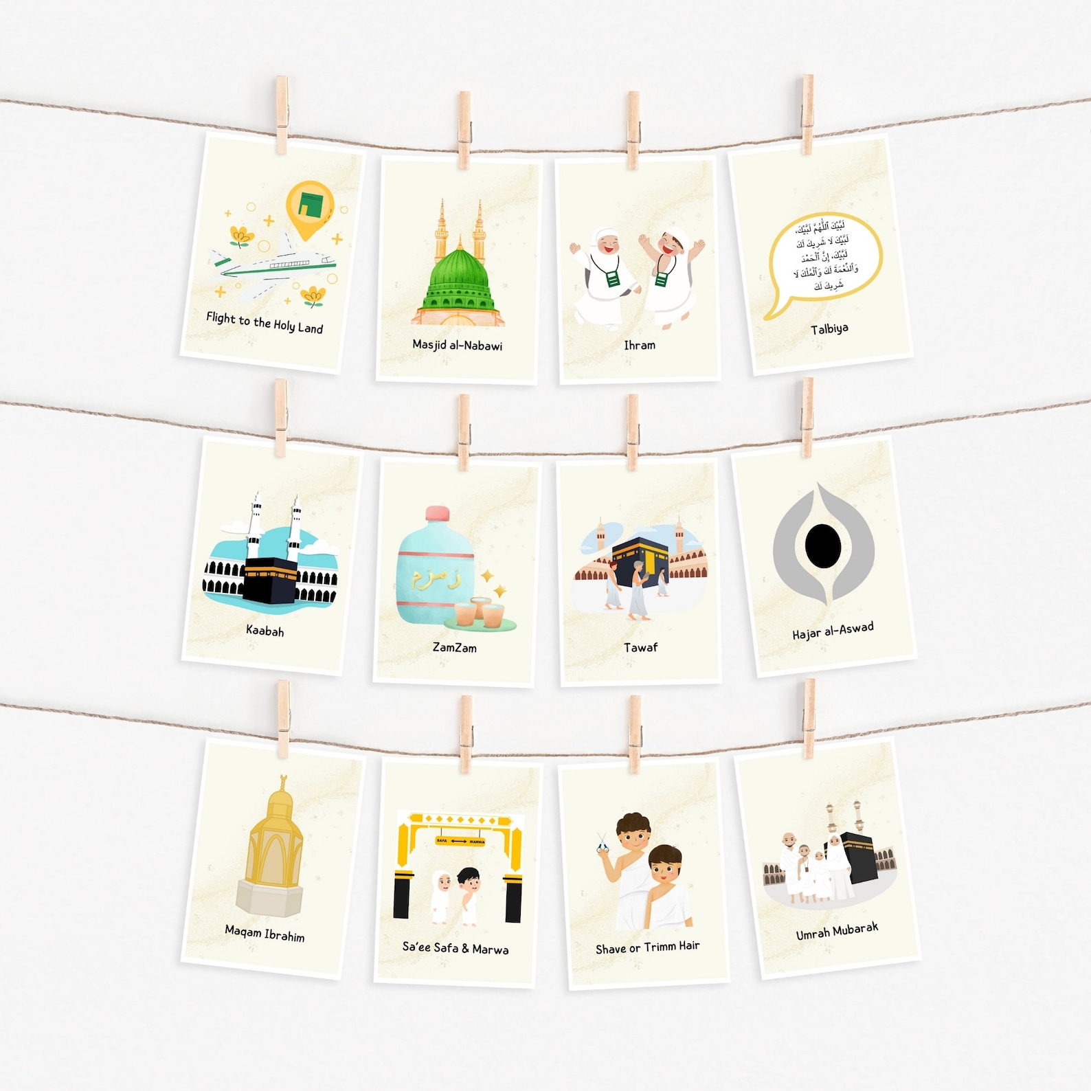 Umrah Kids Flashcards, Kids Umrah Flashcards, Islamic Activities, Kids ...