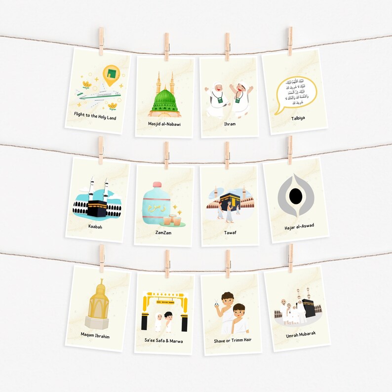 Umrah Kids Flashcards, Kids Umrah Flashcards, Islamic Activities, Kids ...