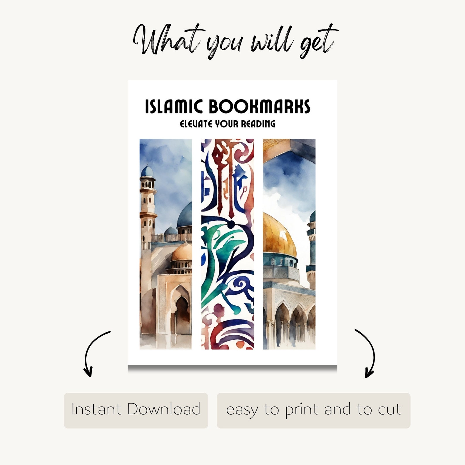 Islamic Bookmarks, Quran Bookmark, Ramadan Bookmark, Dome of the Rock ...