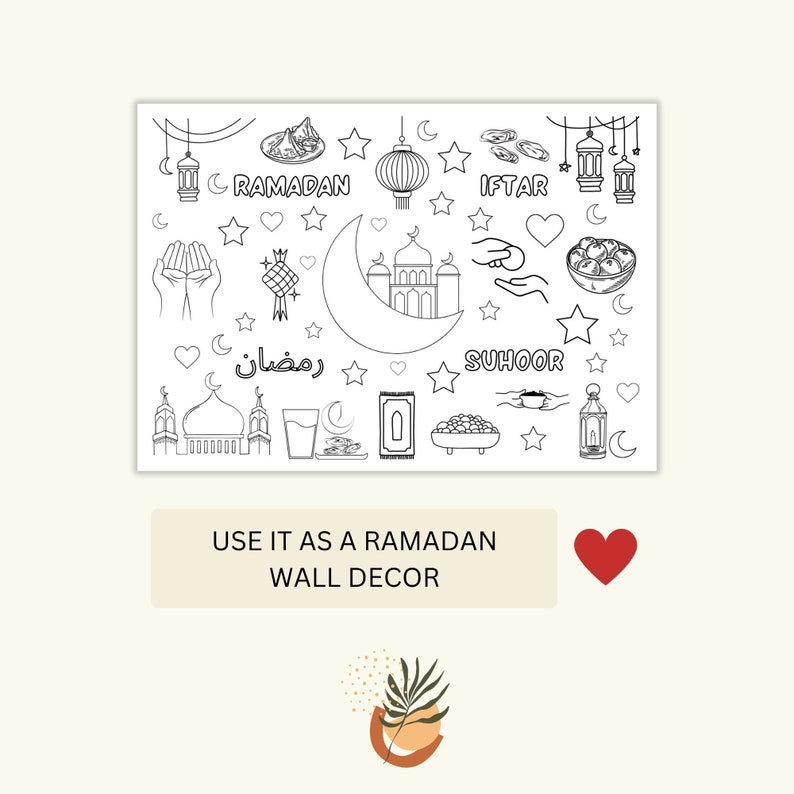 Ramadan Coloring Poster, Ramadan Coloring Kids, Printable Ramadan ...