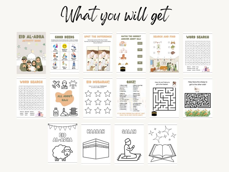 Eid Al Adha Activity Book for Children, Printable, Hajj Kids, Eid Al ...