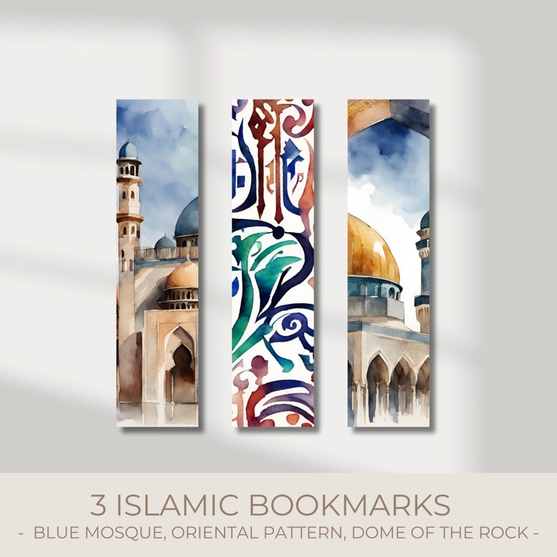 Islamic Bookmarks, Quran Bookmark, Ramadan Bookmark, Dome of the Rock ...