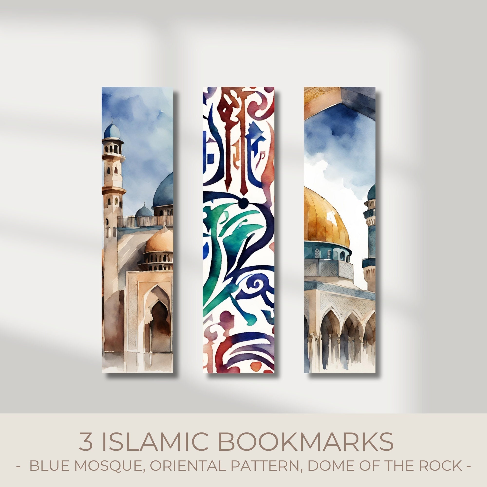 Islamic Bookmarks, Quran Bookmark, Ramadan Bookmark, Dome of the Rock ...
