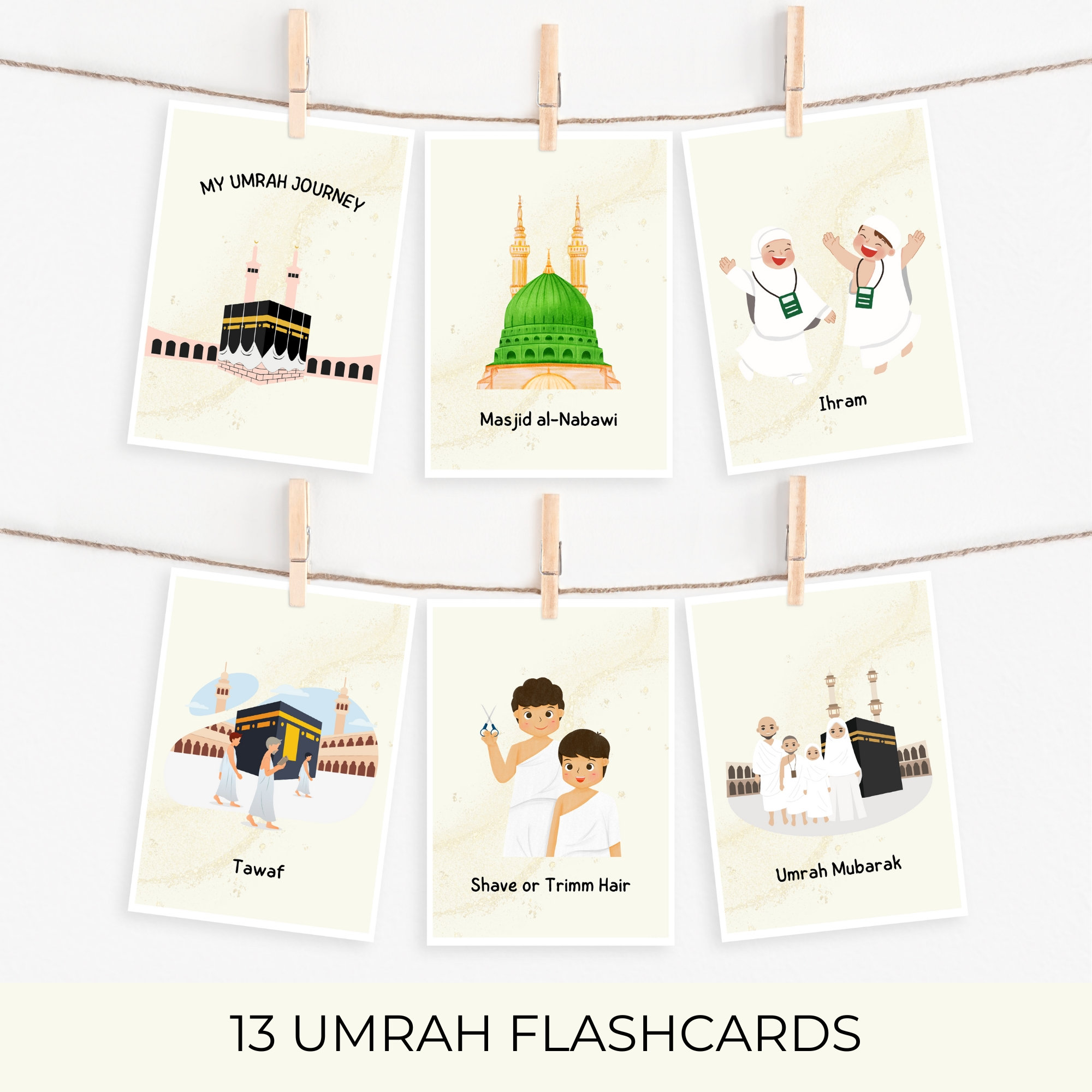 Umrah Kids Flashcards, Kids Umrah Flashcards, Islamic Activities, Kids ...