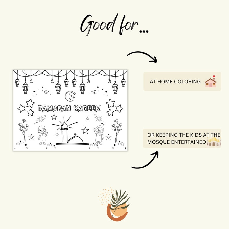 Ramadan Kareem Coloring Poster, Ramadan Coloring Kids, Printable ...