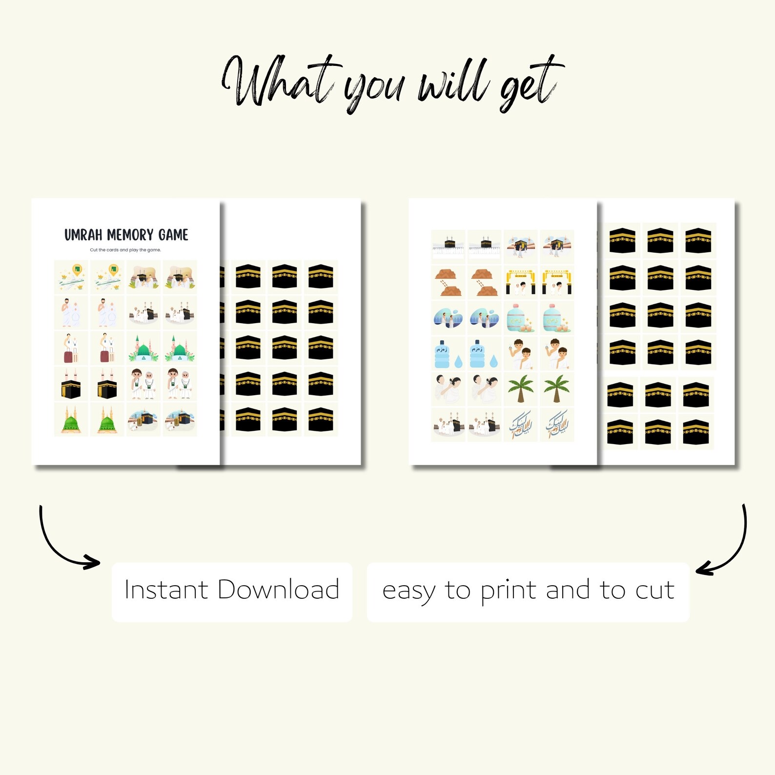 Umrah Islamic Memory Game, Umrah for Kids, Umrah Games, Umrah ...