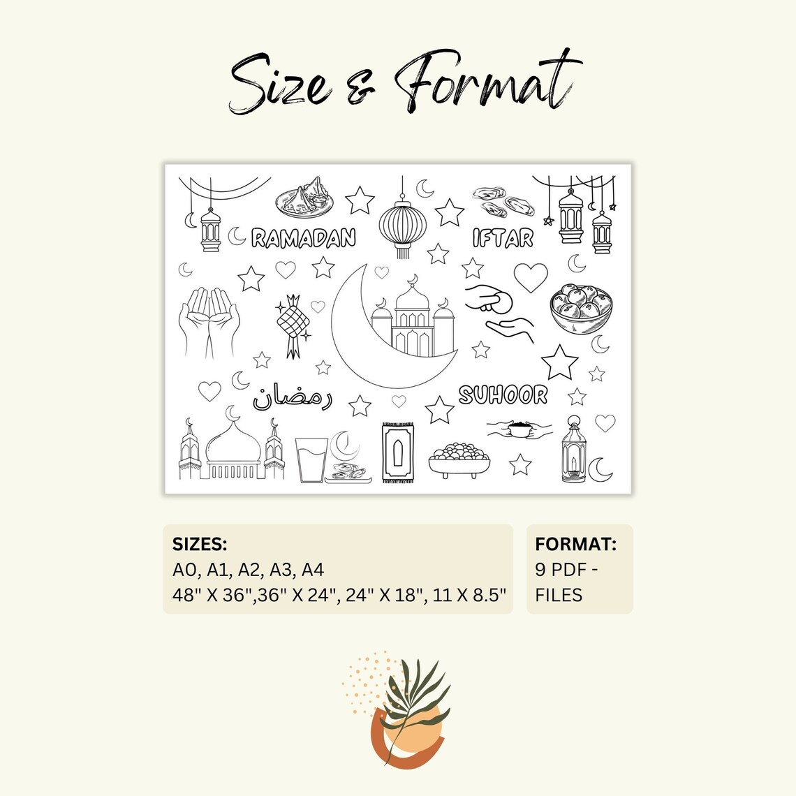 Ramadan Coloring Poster, Ramadan Coloring Kids, Printable Ramadan ...