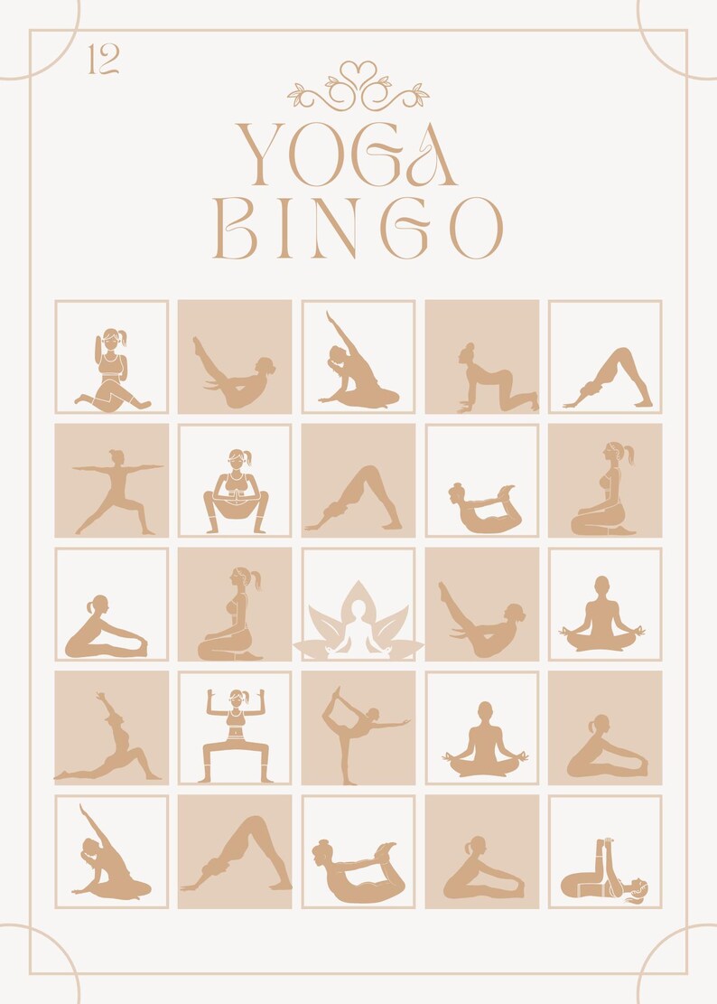 Yoga Bingo/ 20 Card Pack - Etsy