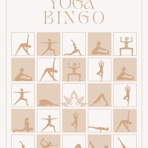 Yoga Bingo Call Out Cards and Asanas - Etsy