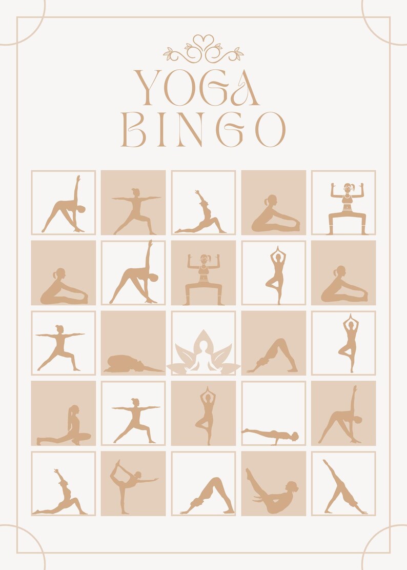 Yoga Bingo Call Out Cards and Asanas - Etsy
