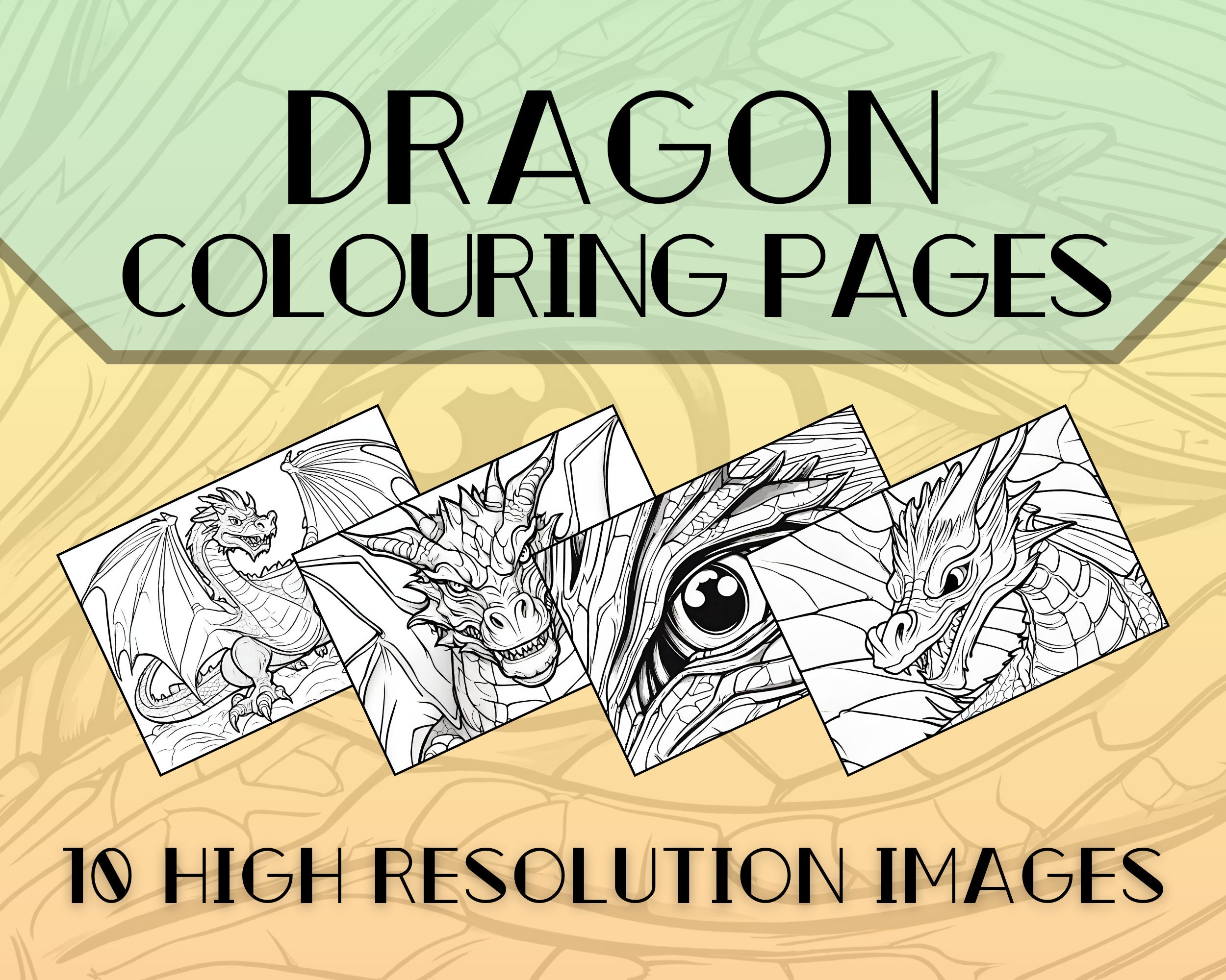 Dragon Colouring Pages for Kids/ Adults, Creative Colouring, Fantasy ...