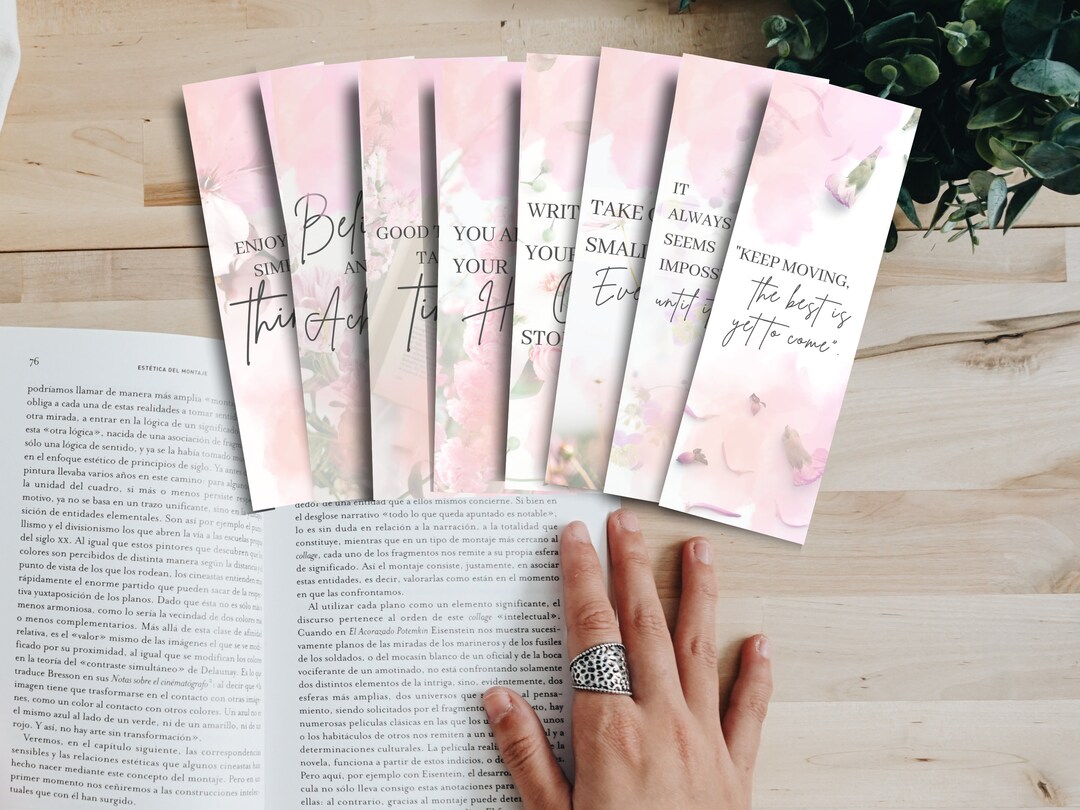 Inspiring Women Pink Floral Printable Bookmark Set of 8, Inspirational ...