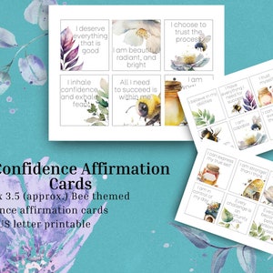 36 Honey Comb Bee Themed Confidence Affirmation Cards, Self Care ...