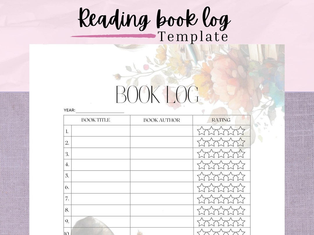 Flower Girl Book Review Printable Reading Log, Book Title & Author ...