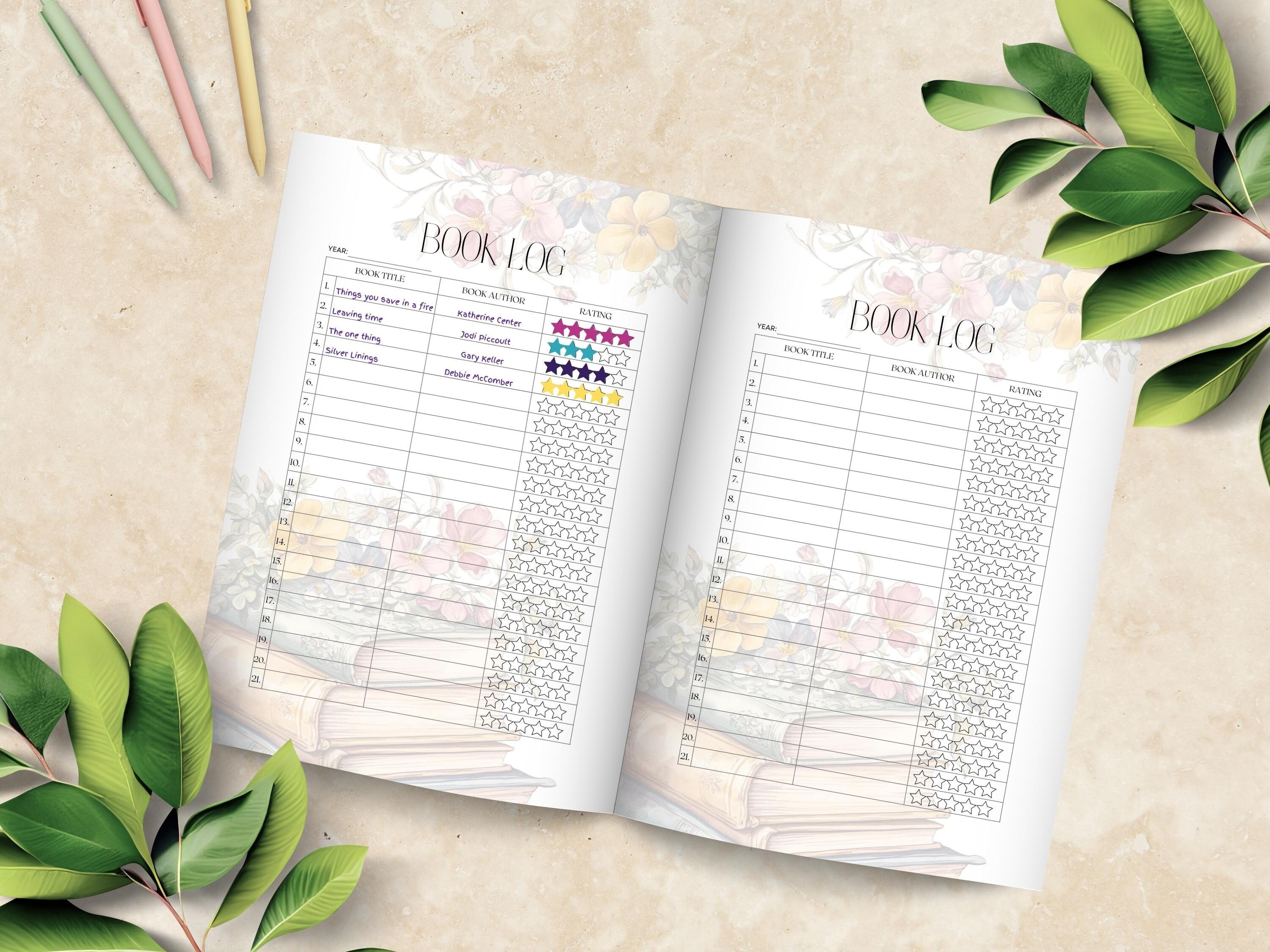 Wild Flower Book Review Printable Reading Log, Book Title & Author ...