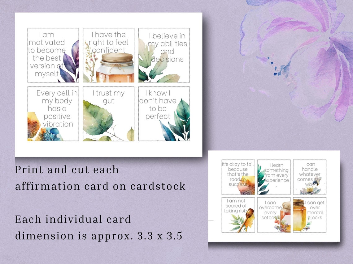 36 Honey Comb Bee Themed Confidence Affirmation Cards Self - Etsy