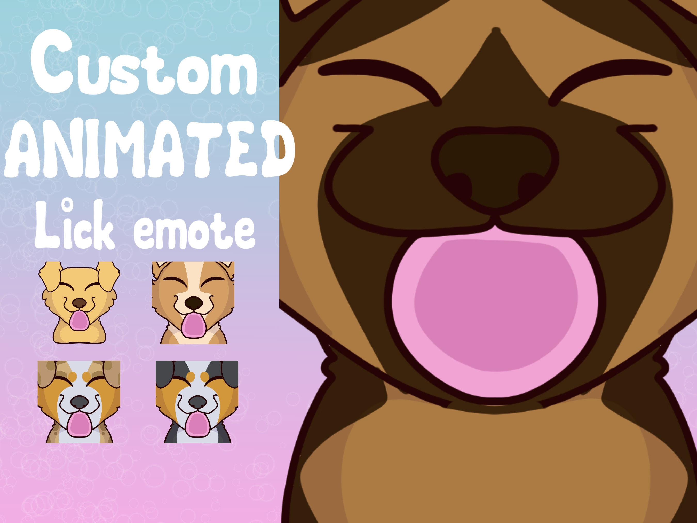 CUSTOM Animated Puppy Dog Lick Alert / Emotes for Twitch, Youtube, and ...
