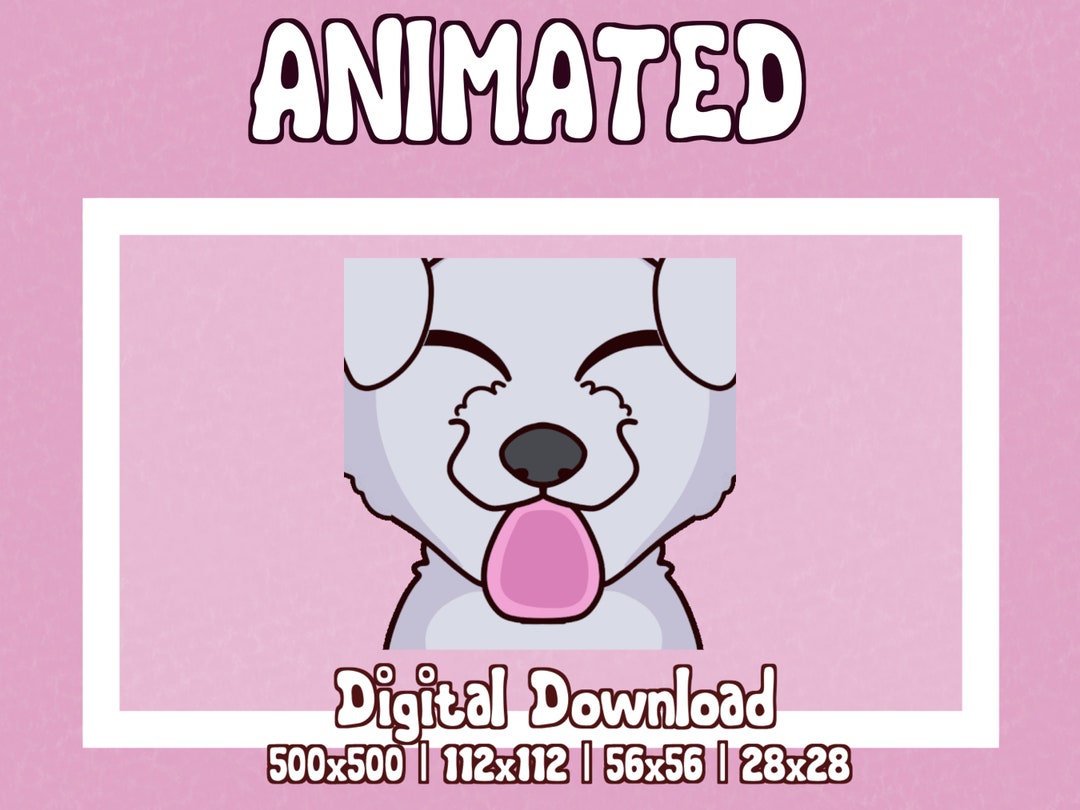 White Poodle Puppy Dog Lick Emote Alert for Streamers on Twitch Youtube ...