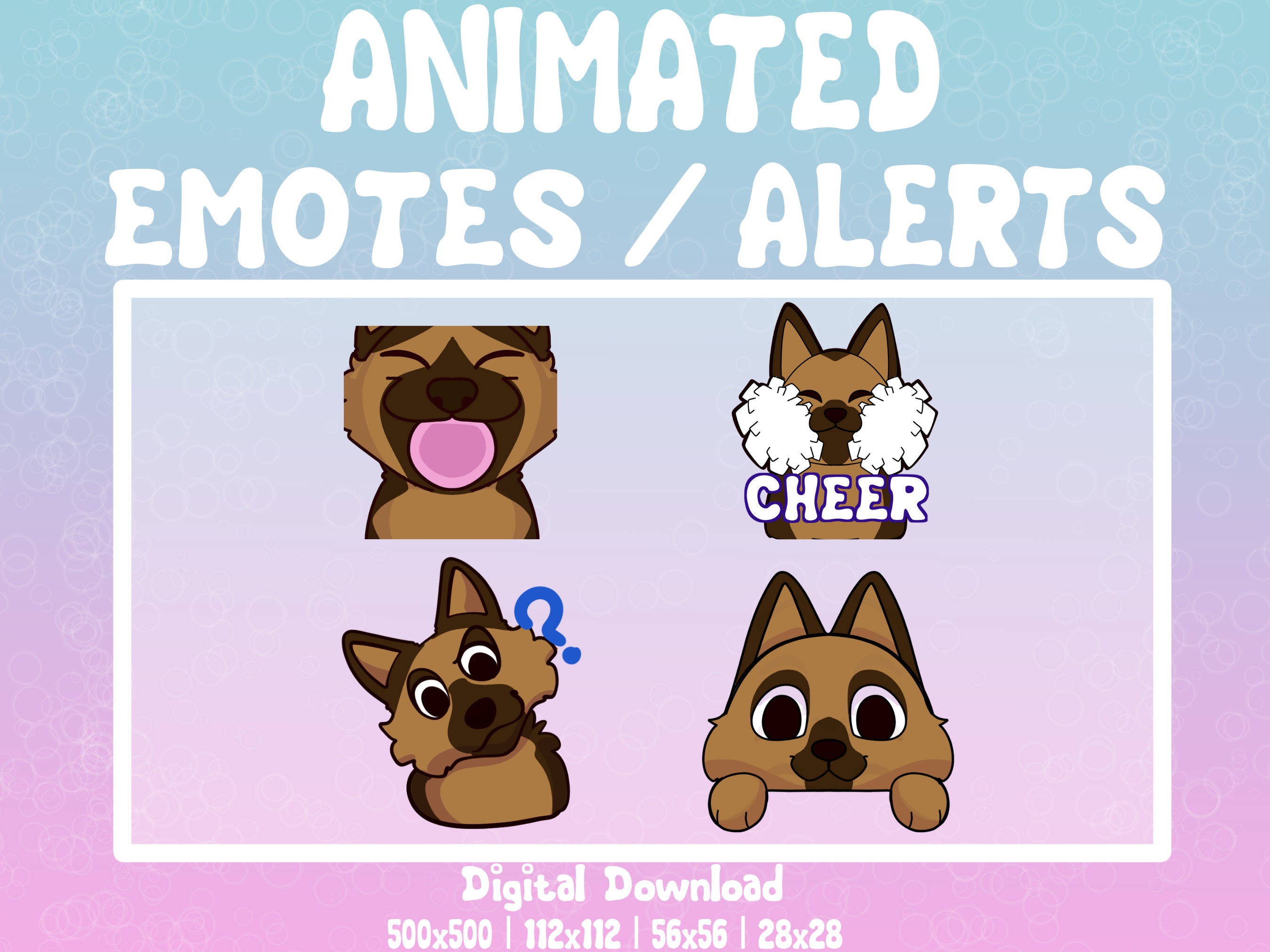 Animated German Shepherd Puppy Dog Alerts and Emotes for Streaming on ...