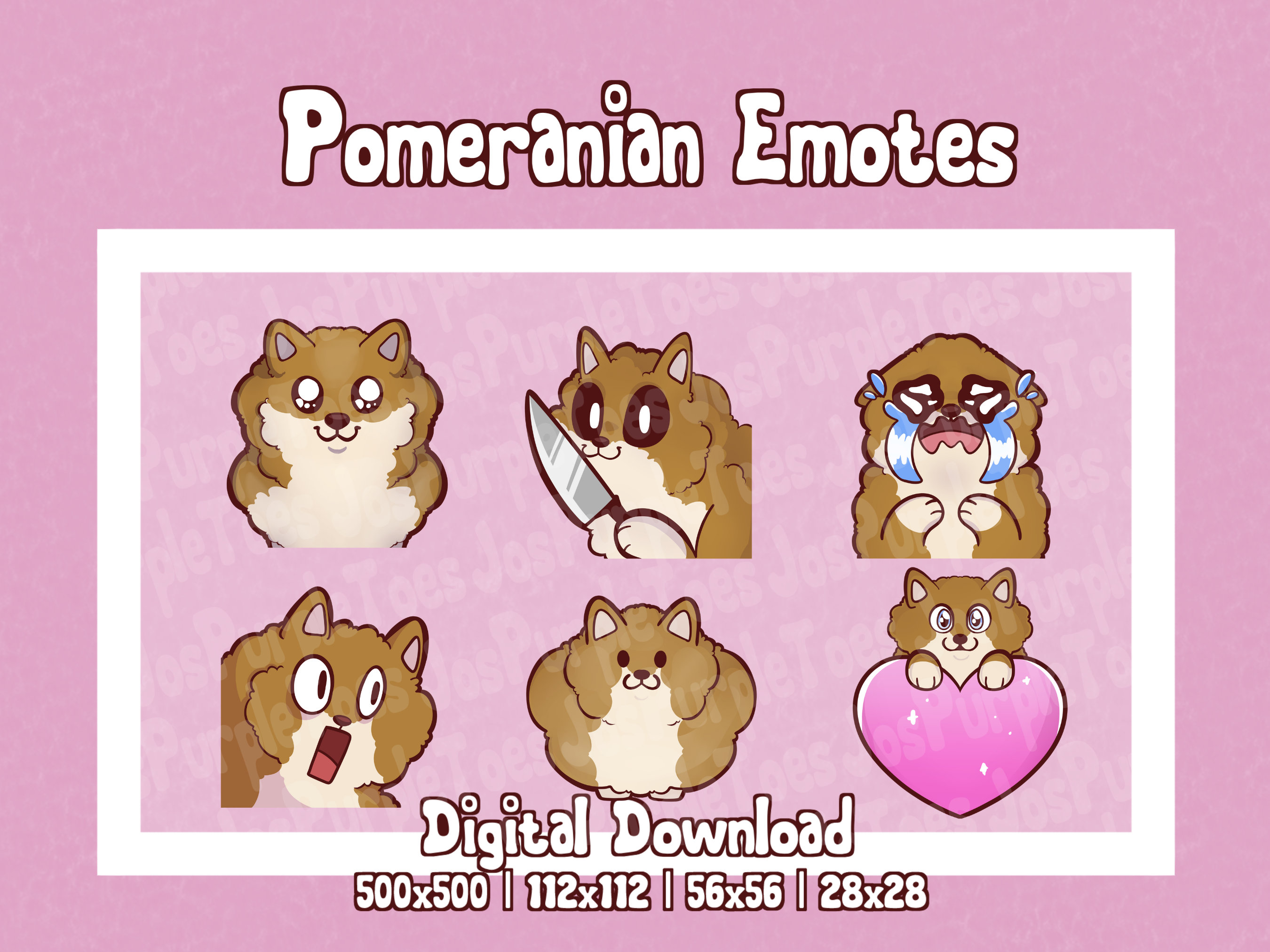 Cute Pomeranian Puppy Dog Emotes for Twitch Youtube and Discord Streams ...