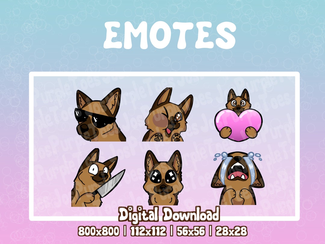 German Shepherd Puppy Dog Emotes for Twitch Youtube and Discord Stream ...