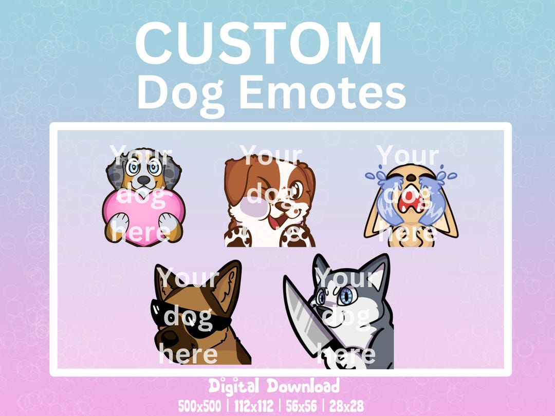 CUSTOM Pet Dog Emotes for Stream on Twitch, Discord, Youtube, and ...