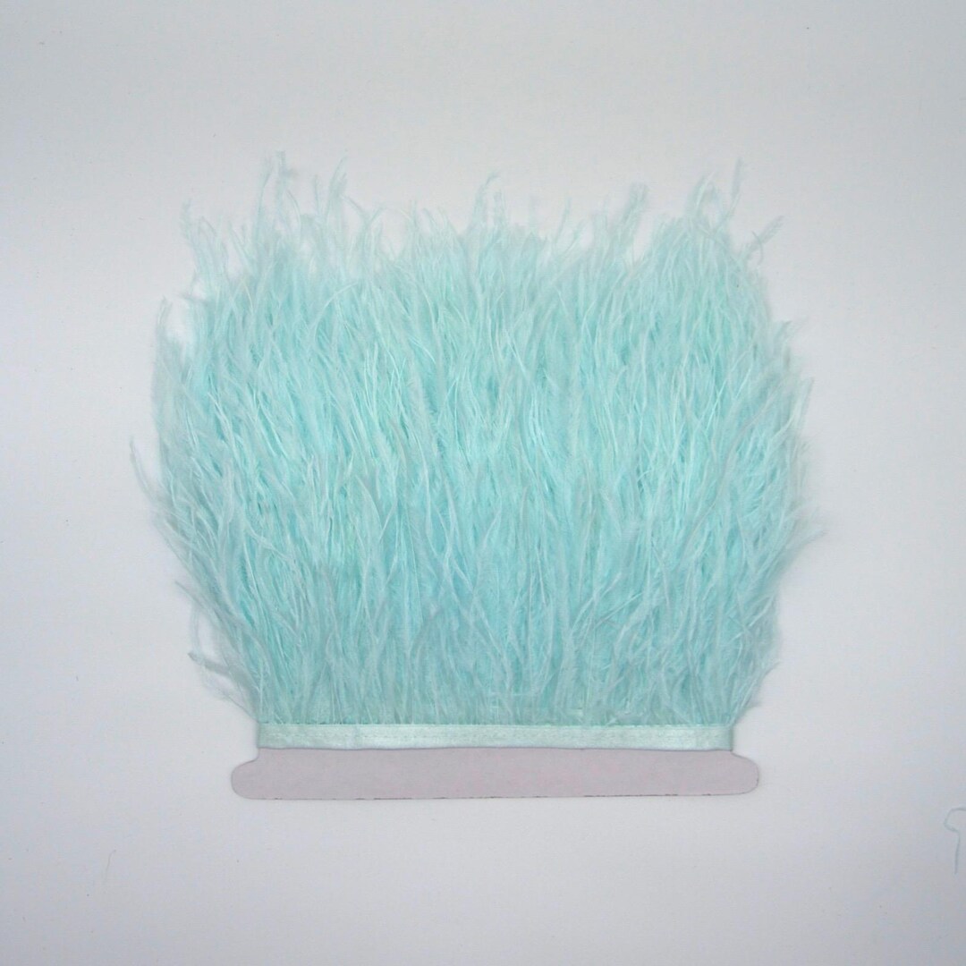 1/2 Yard - Powder Blue Ostrich Fringe Feather Trim | Craft Supply ...