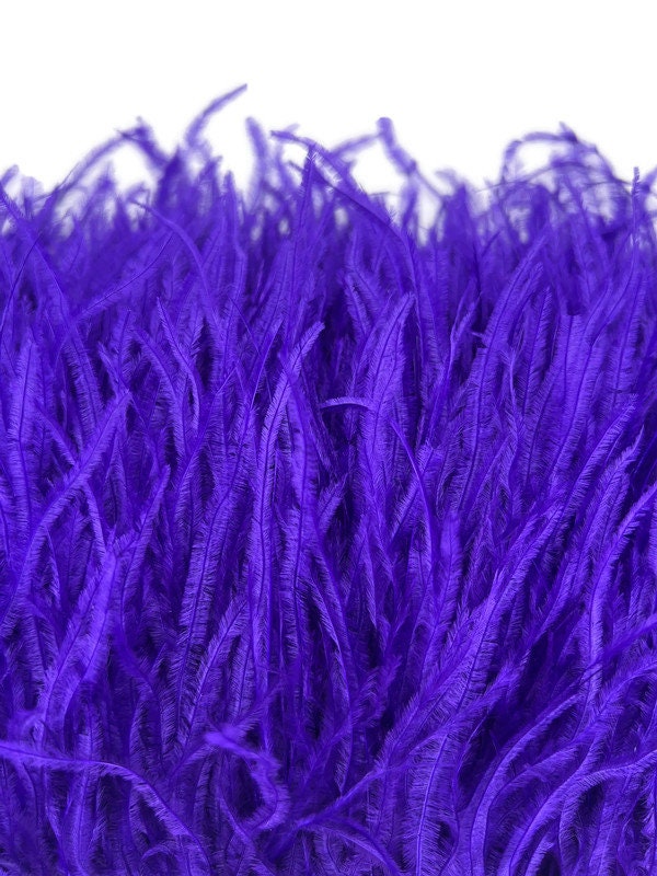 1 Yard Bright Purple Ostrich Fringe Feather Trim Craft Supply Halloween ...