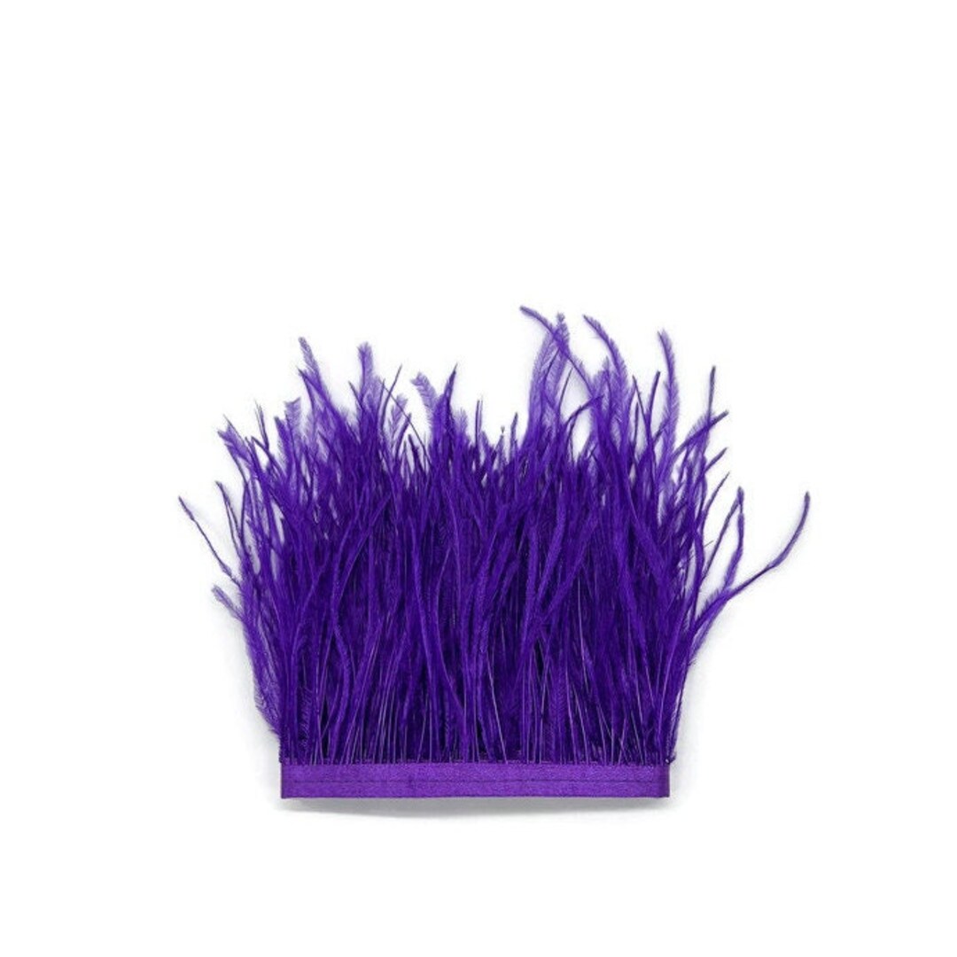 1 Yard Bright Purple Ostrich Fringe Feather Trim Craft Supply - Etsy