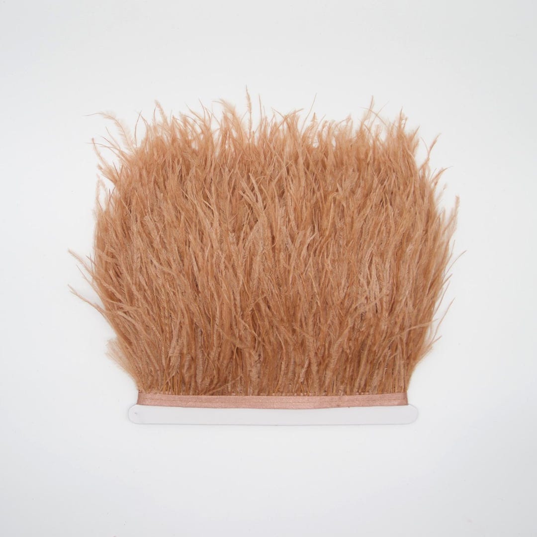 1/2 Yard - Ash Brown Ostrich Fringe Feather Trim | Craft Supply | Brown ...