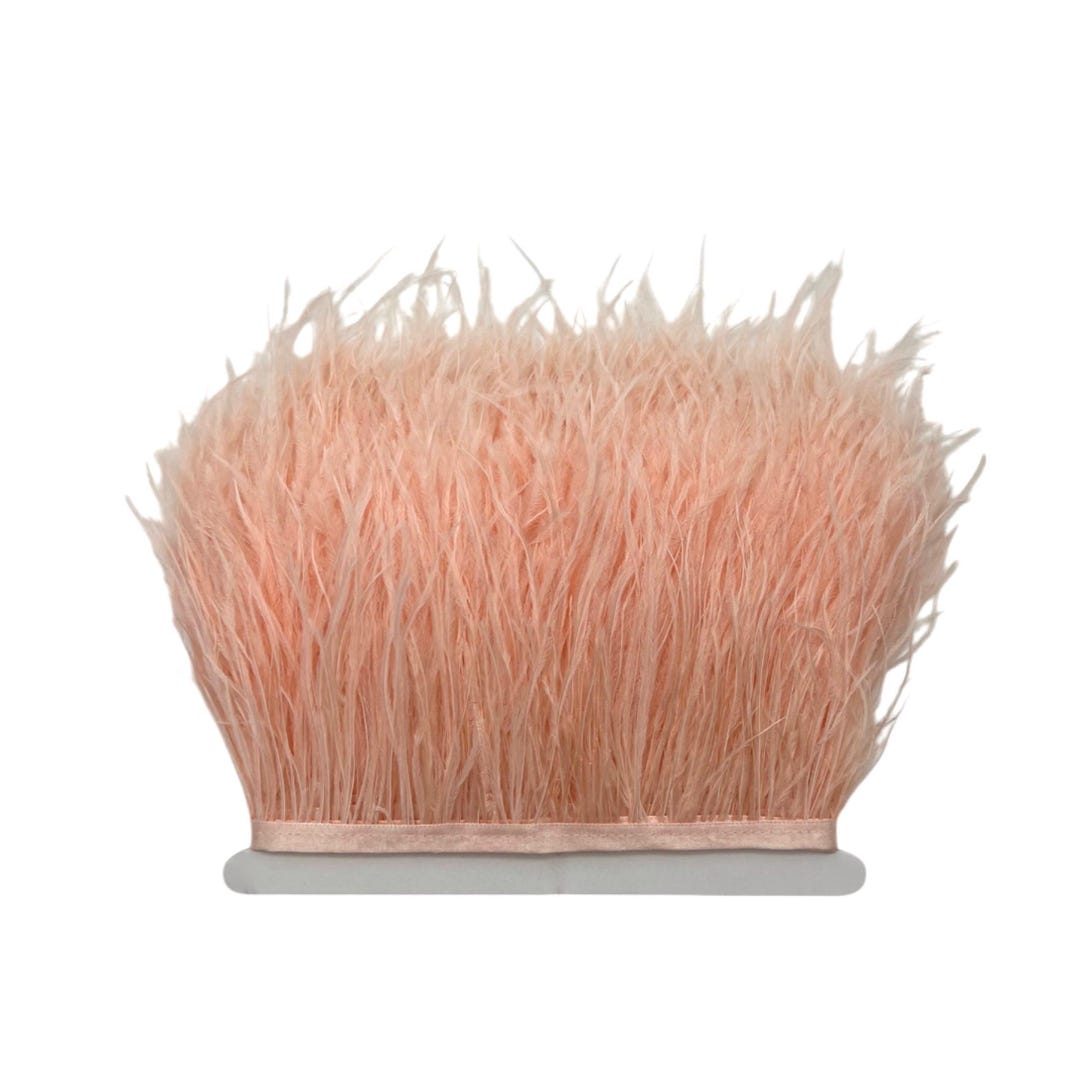 1 Yard - Pig Pink Ostrich Fringe Feather Trim | Craft Supply | Pink ...