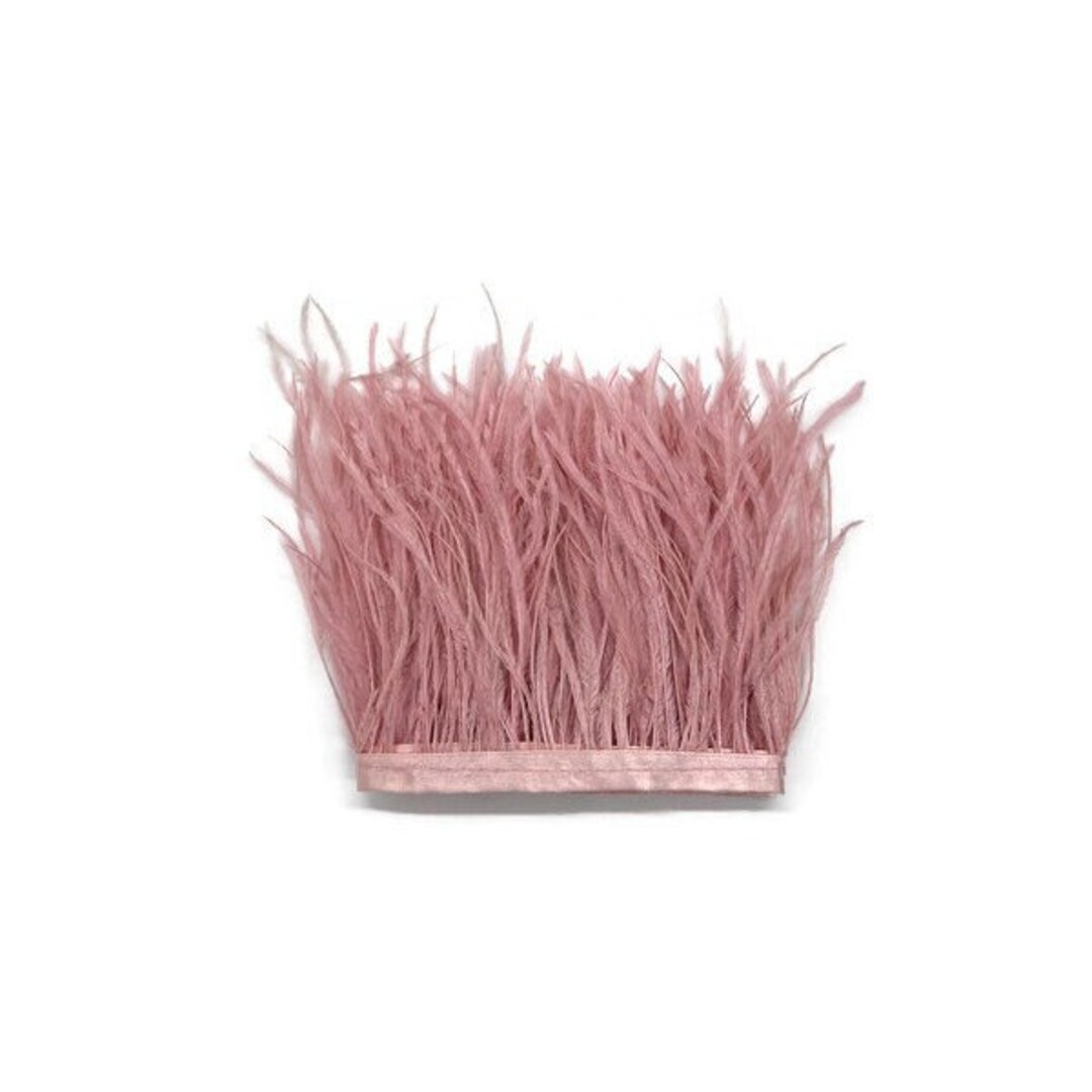 1 Yard Dusty Rose Ostrich Fringe Feather Trim Craft Supply - Etsy