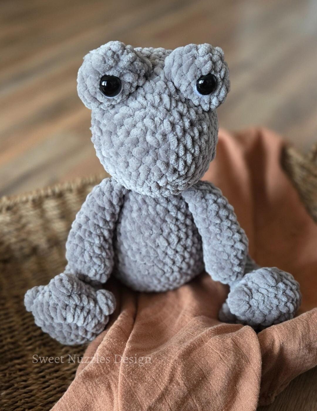 Crochet Frog Toad Plushy Floppy Stuffed Animal Nursery Baby Toy Ready ...