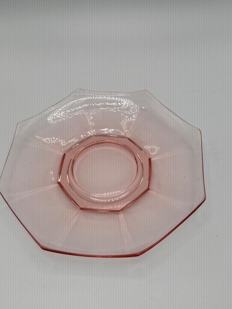 Vintage Cambridge Depression Glass Pink Decagon Cup & Saucer Tea Set - Etsy