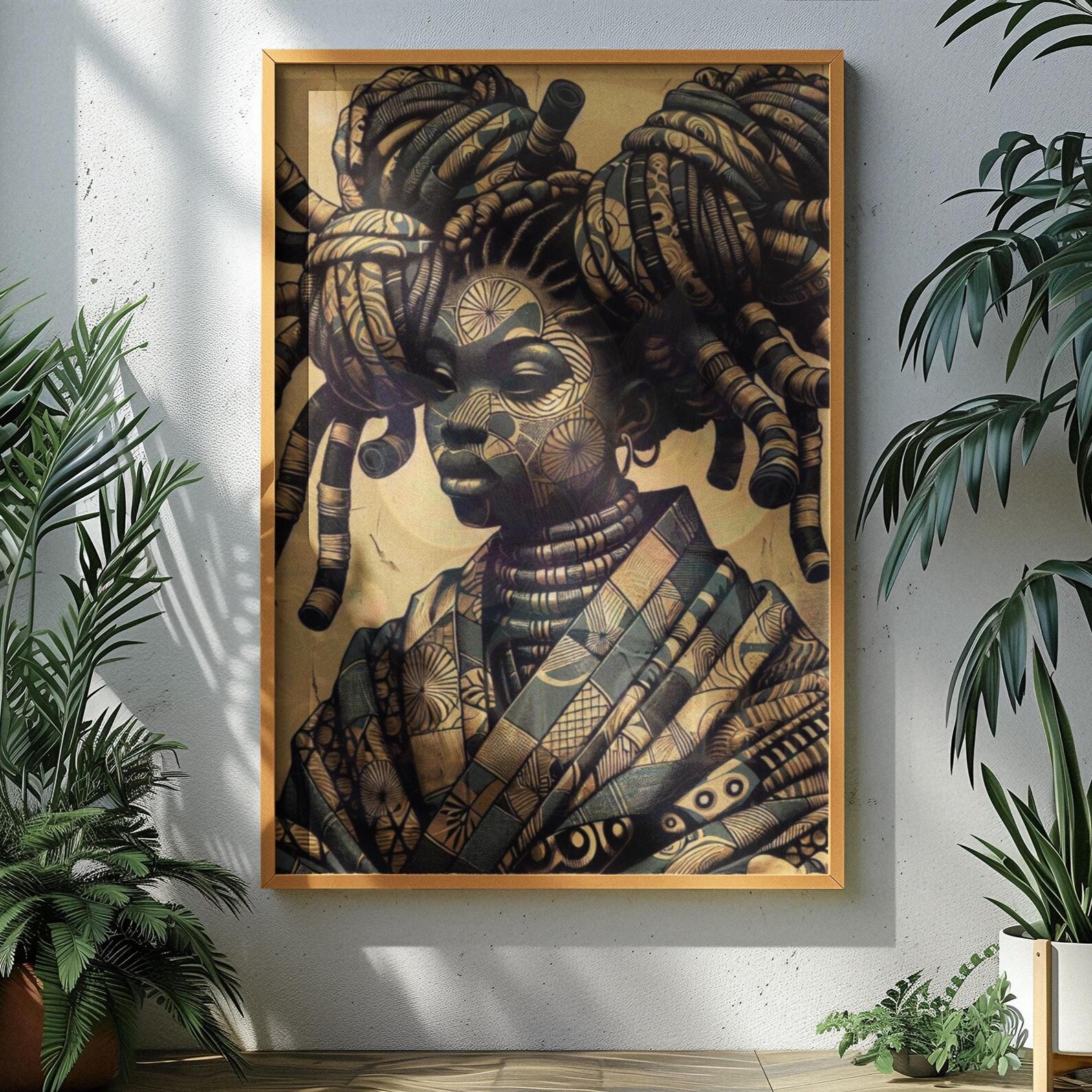 African Woman Illustration Digital Download Wall Art for Office Wall ...