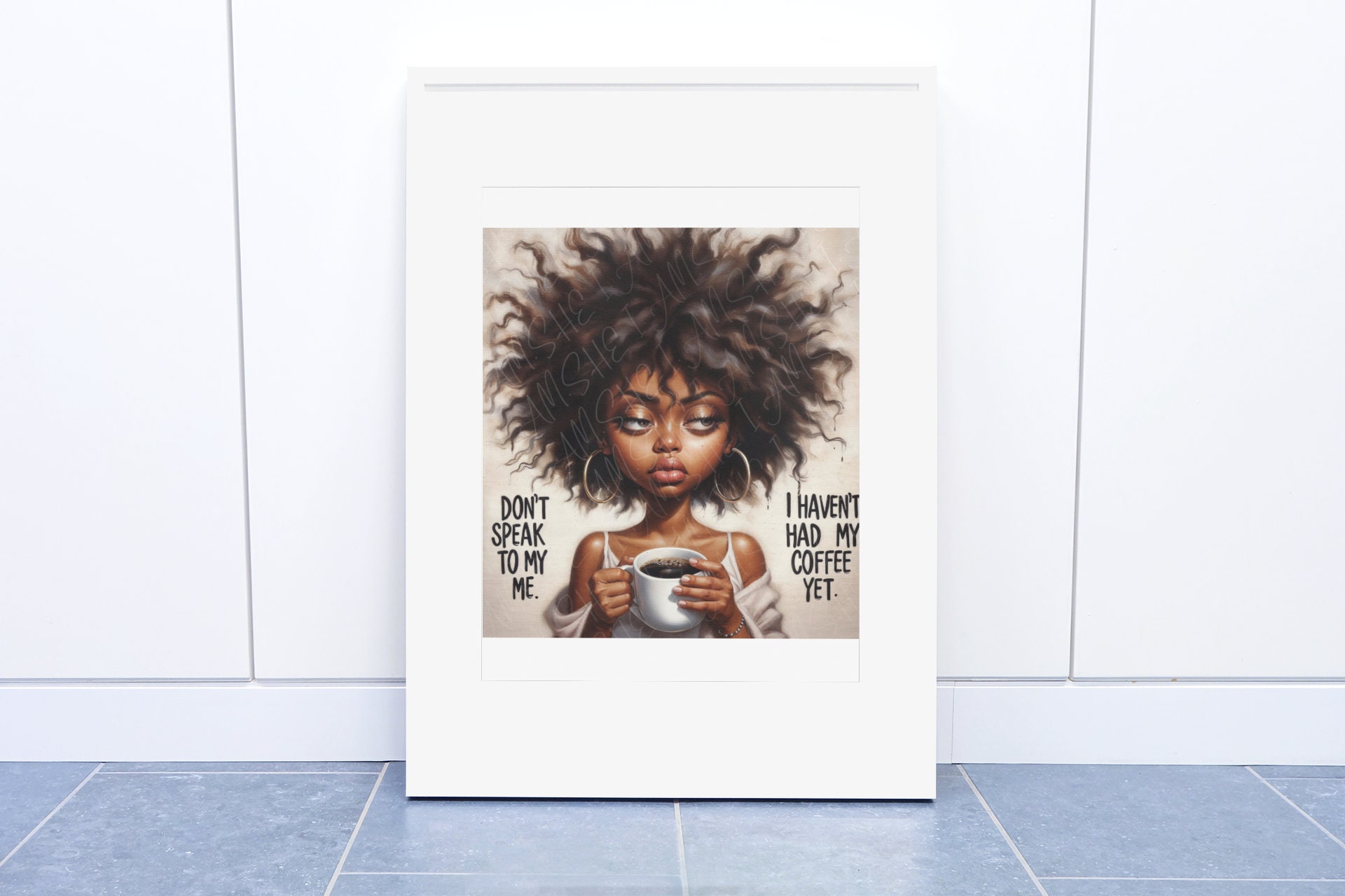 Morning Grump Coffee Humor Downloadable Oil Painting Poster Art Messy ...