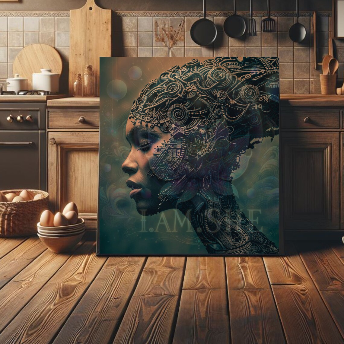 Cyborg Futuristic Digital Downloadable Instant Poster Abstract ...