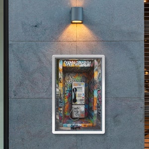 Nostalgic Urban Vibes Oldschool Payphone Digital Art - 80s Graffiti ...