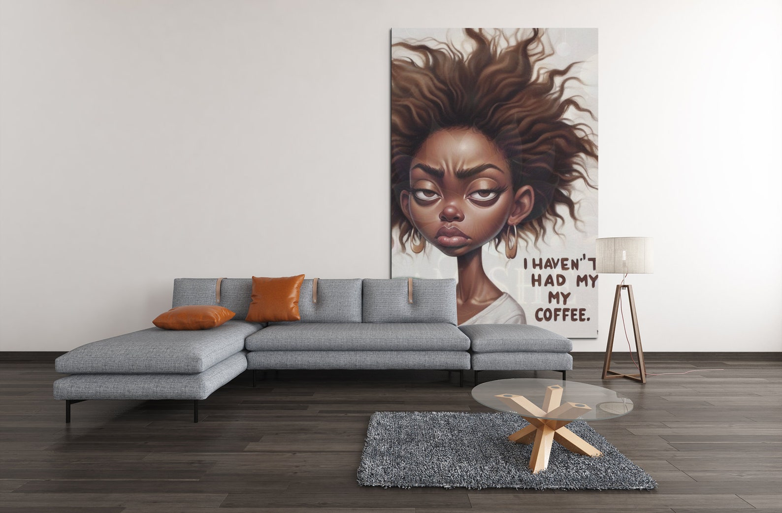 Morning Grump Coffee Humor Downloadable Oil Painting Poster Art Messy ...