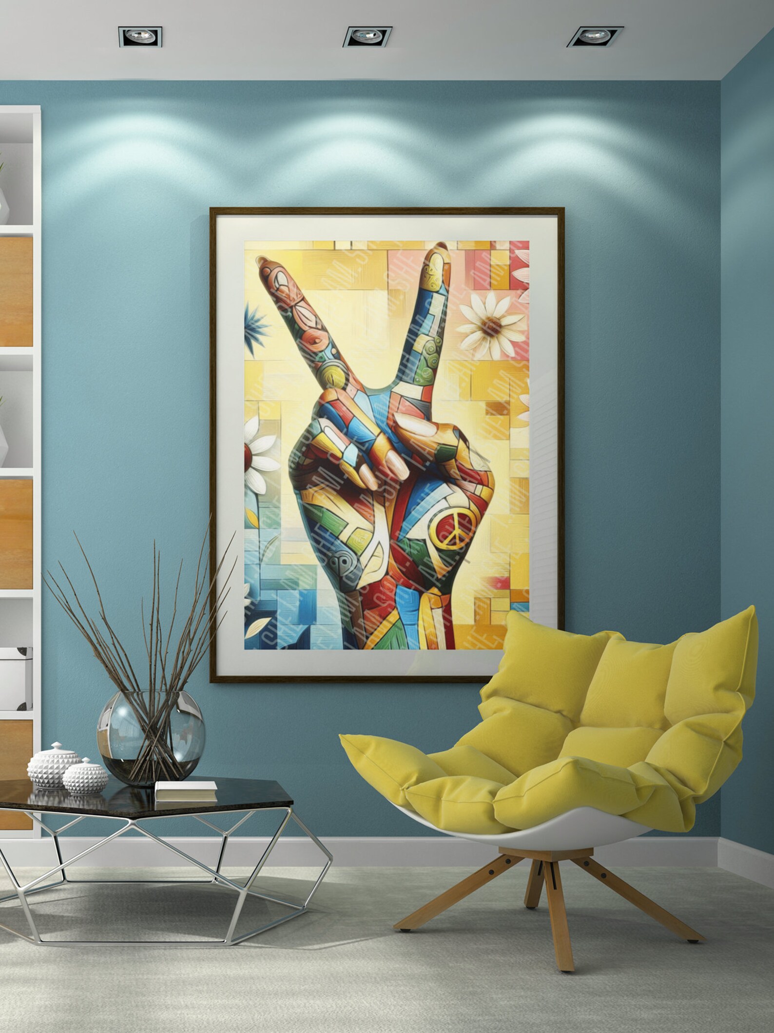 Psychedelic Peace 60s Vibes Instant Download Digital Wall Art Hand ...