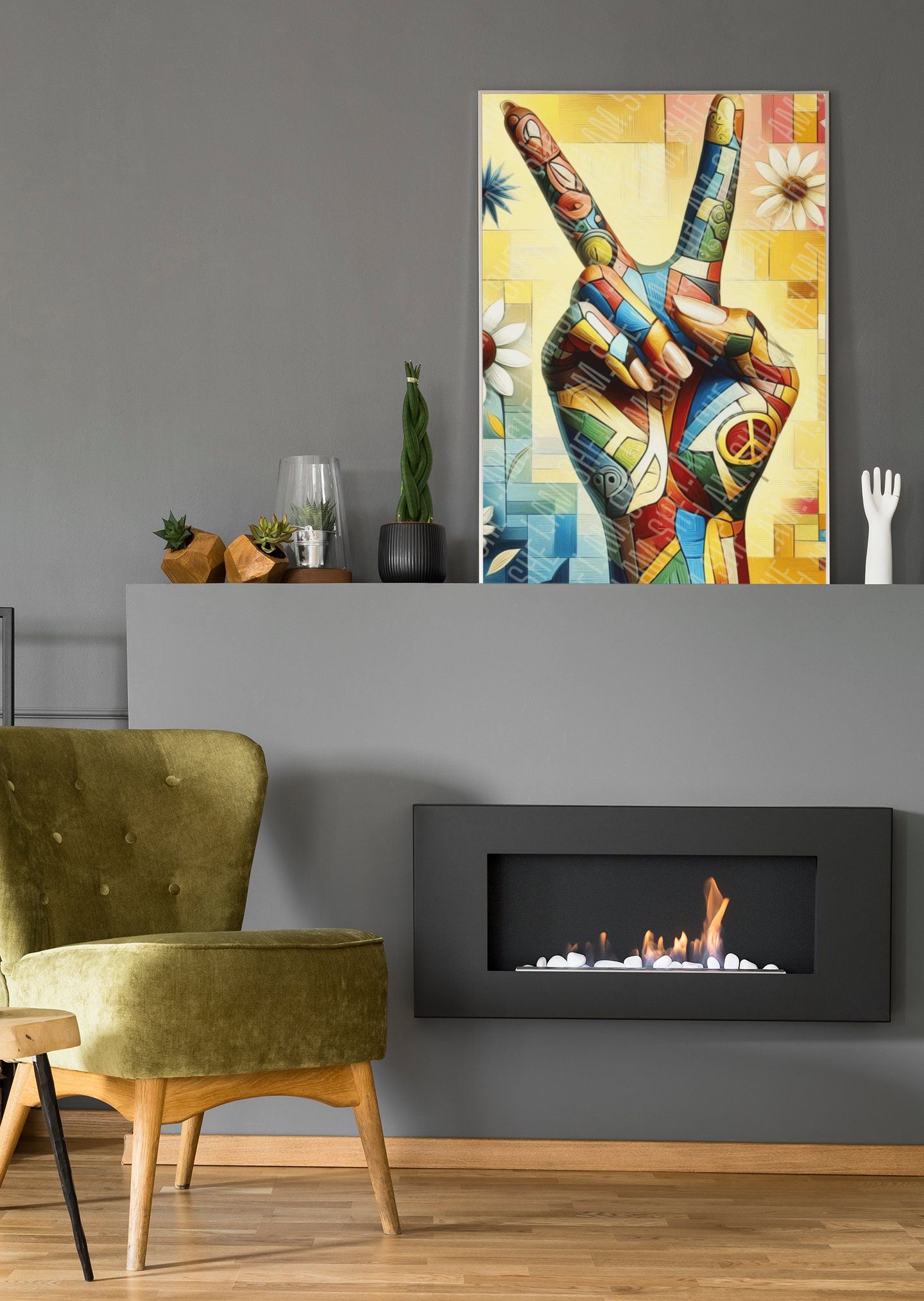 Psychedelic Peace 60s Vibes Instant Download Digital Wall Art Hand ...