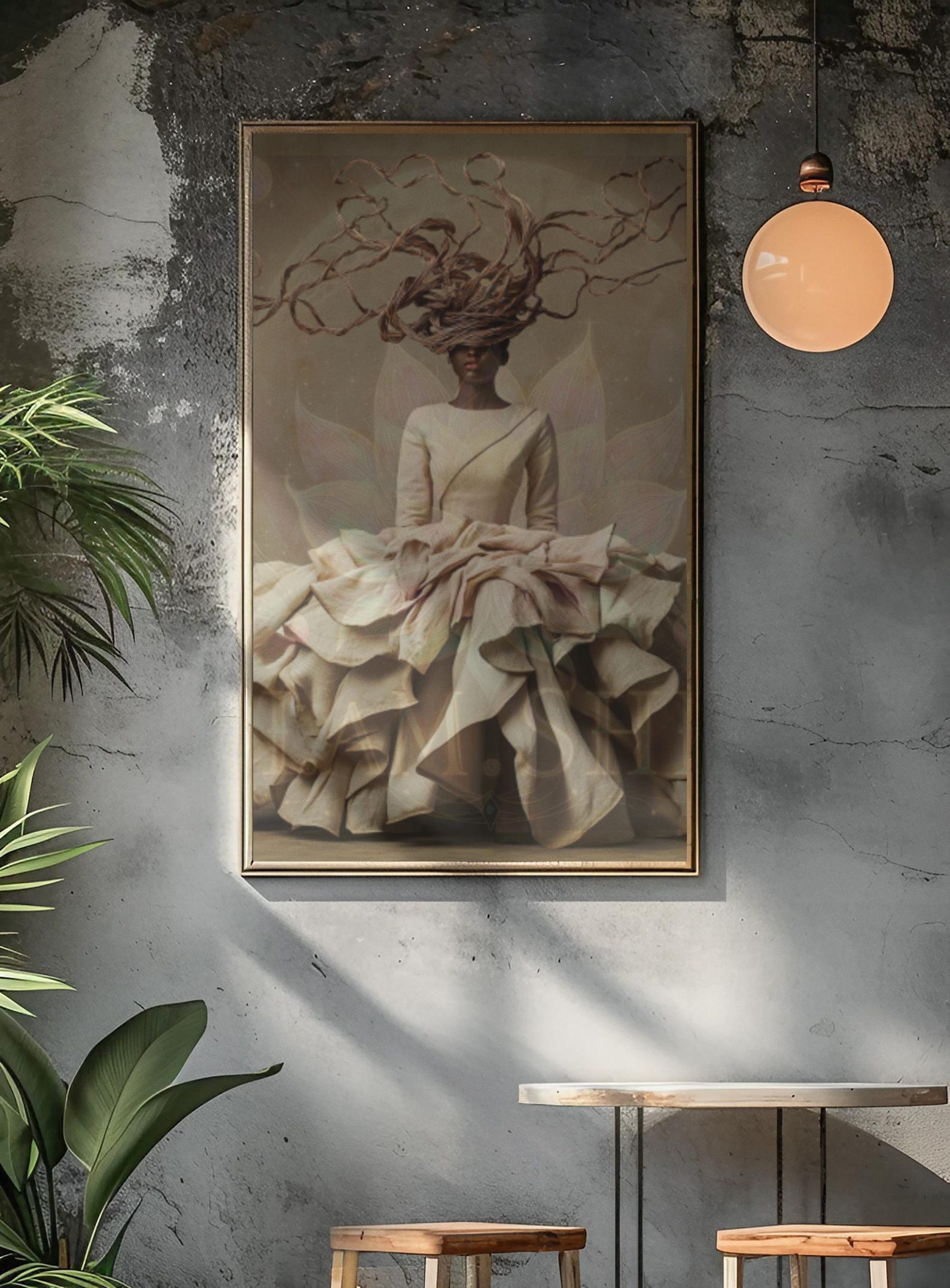 Ethereal Afrocentric Wall Art Elegant Black Woman Fantasy Portrait ...