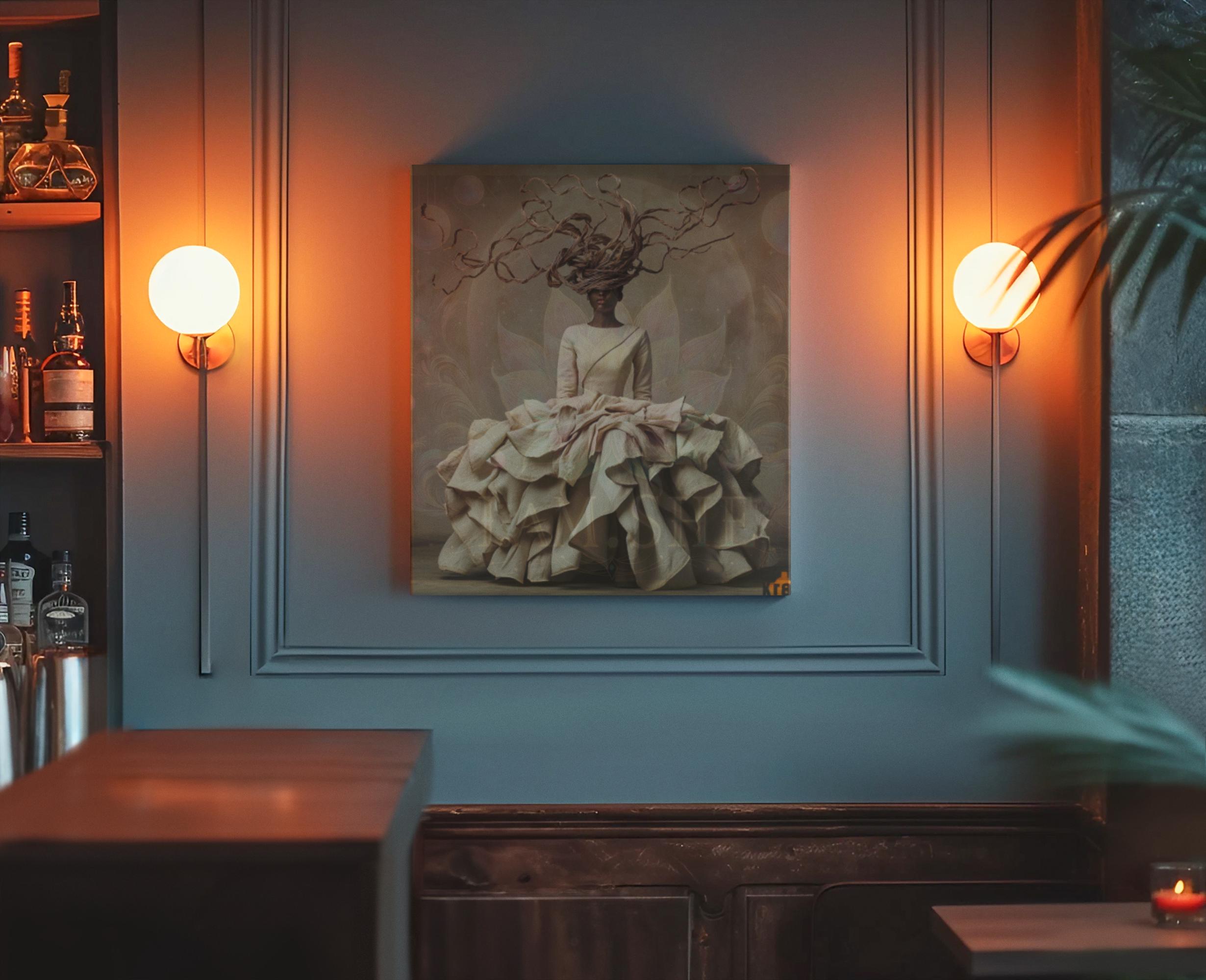 Ethereal Afrocentric Wall Art Elegant Black Woman Fantasy Portrait ...